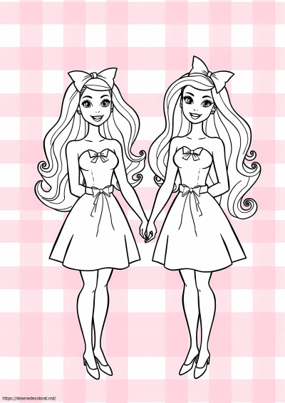 Barbie de colorat - Desene, fise si imagini de Barbie de colorat