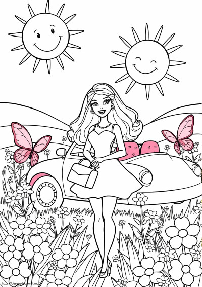 Barbie de colorat - Desene, fise si imagini de Barbie de colorat
