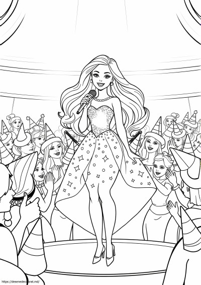 Barbie de colorat - Desene, fise si imagini de Barbie de colorat