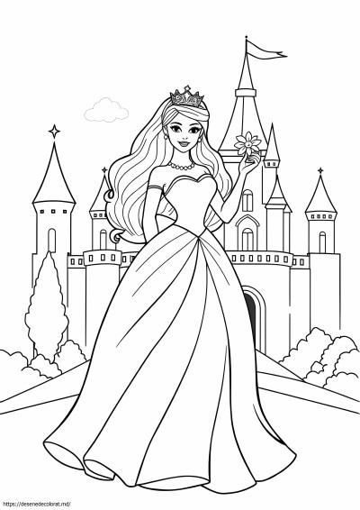 Barbie de colorat - Desene, fise si imagini de Barbie de colorat