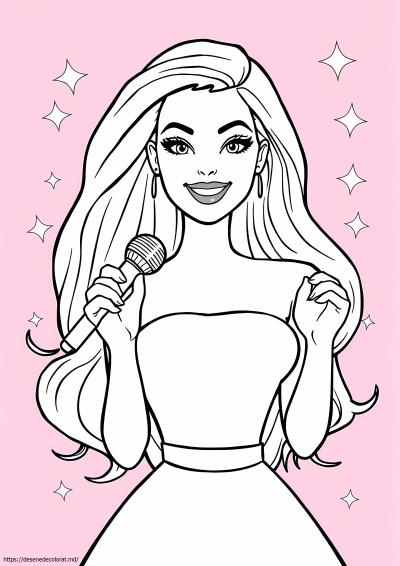 Barbie de colorat - Desene, fise si imagini de Barbie de colorat