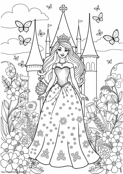 Barbie de colorat - Desene, fise si imagini de Barbie de colorat