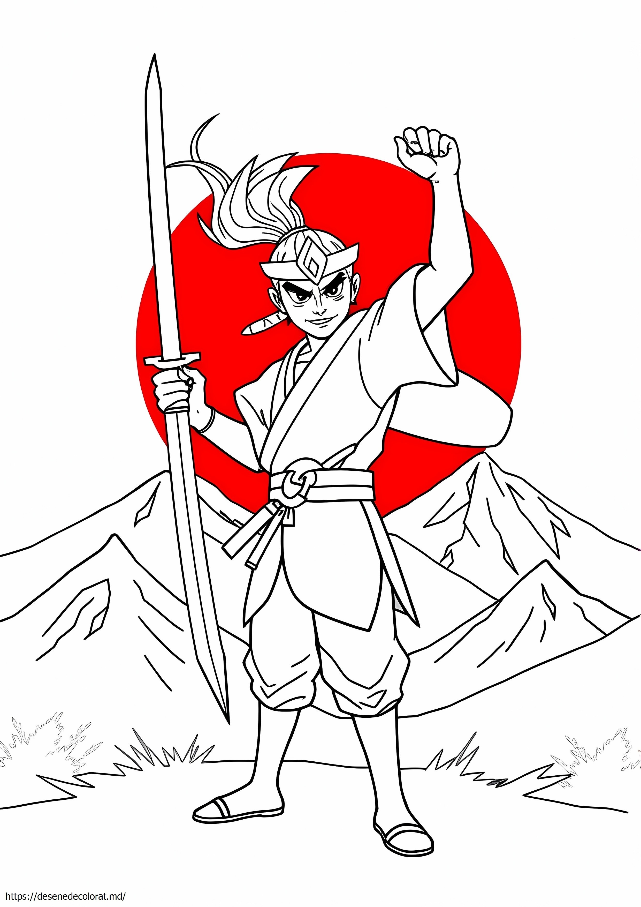 Samurai jack desen de colorat