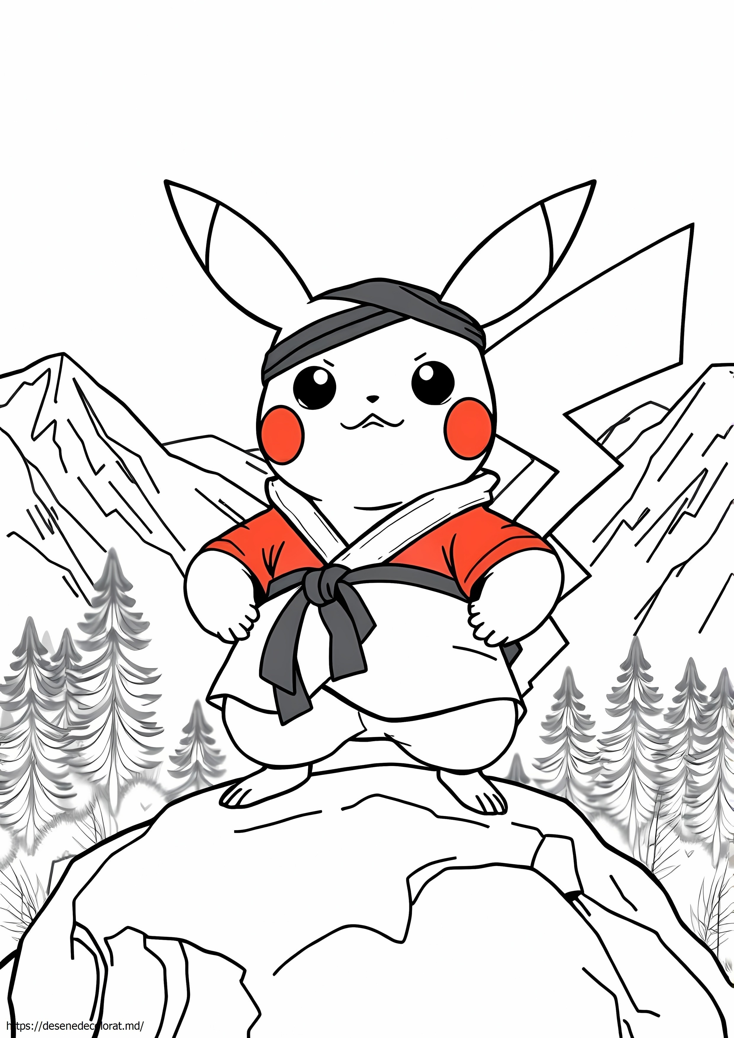 Pikachu avansat desen de colorat