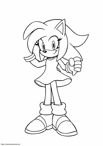 Amy de la Sonic the Hedgehog desen de colorat