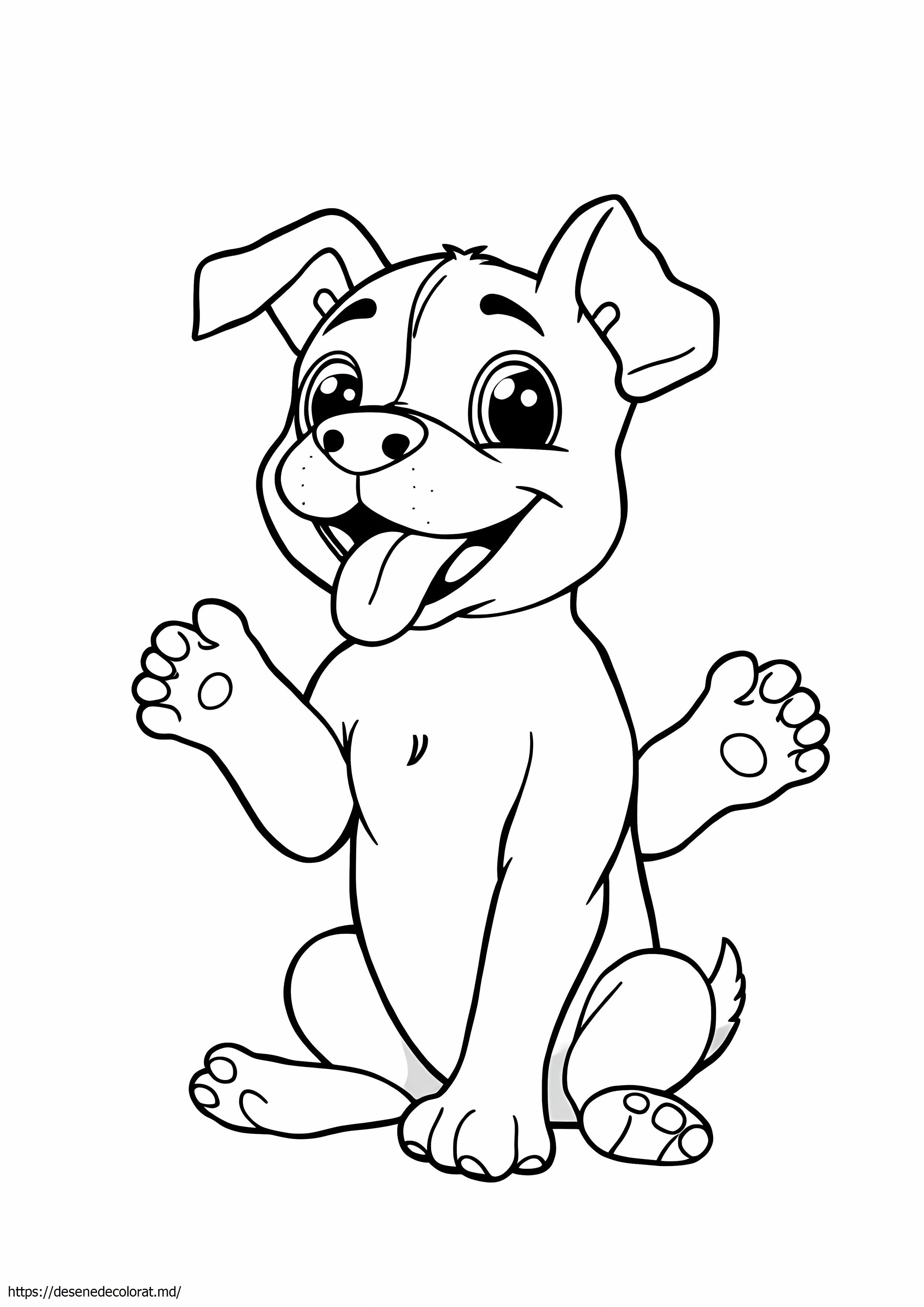 Catelus pit bull desen de colorat